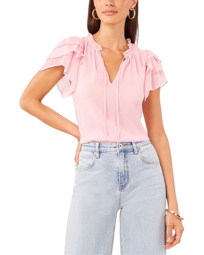 1.STATE Flutter Sleeve Blouse | Bloomingdale's