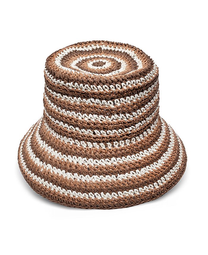 Nikki Beach Harley Crochet Raffia Striped Bucket Hat | Bloomingdale's