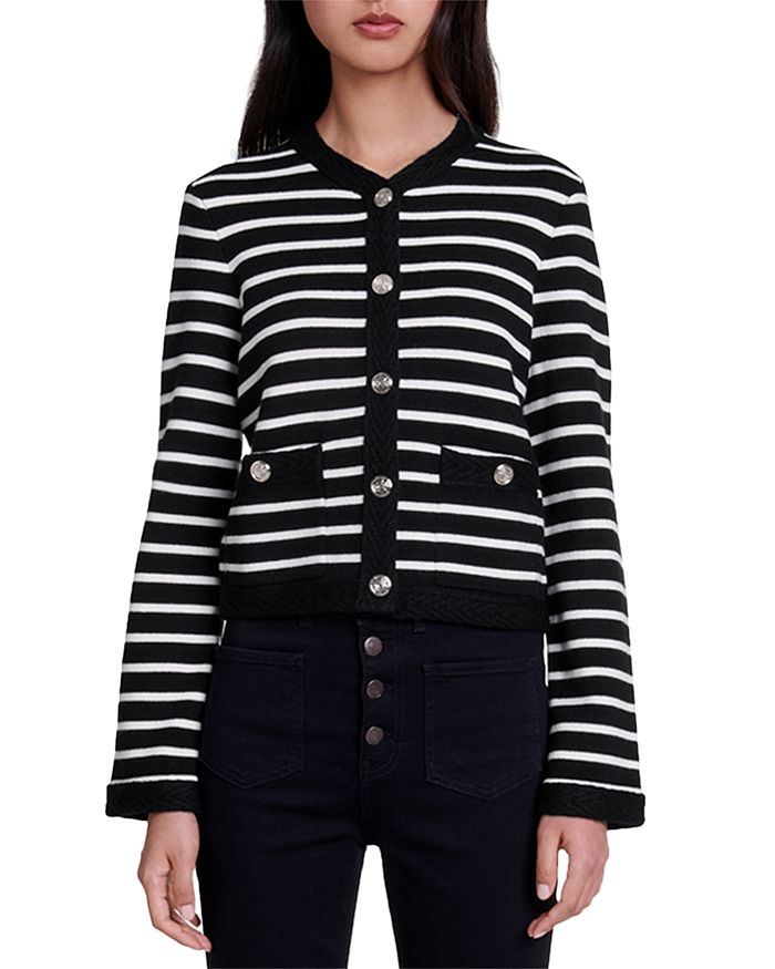 Maje Maracasse Striped Cardigan | Bloomingdale's