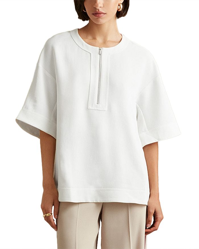 REISS Via Zip Collar Tee | Bloomingdale's