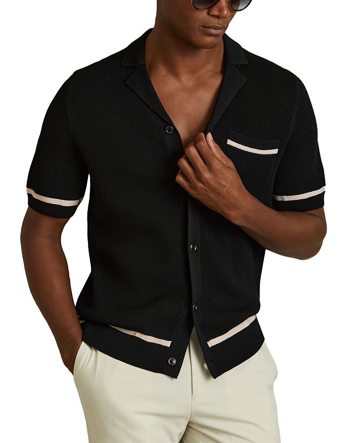 REISS Albion Knit Camp Shirt | Bloomingdale's