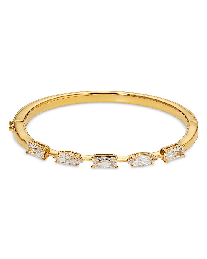 Nadri Rare Jewels Cubic Zirconia Bangle Bracelet in 18K Gold Plated ...