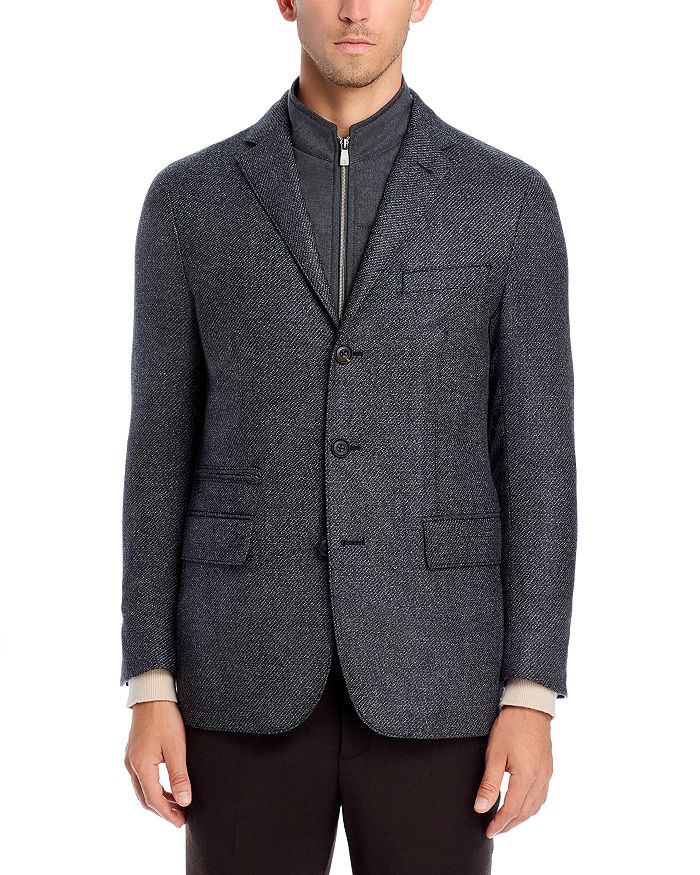 Corneliani Twill Wool Sport Coat with Removable Flannel Bib ...