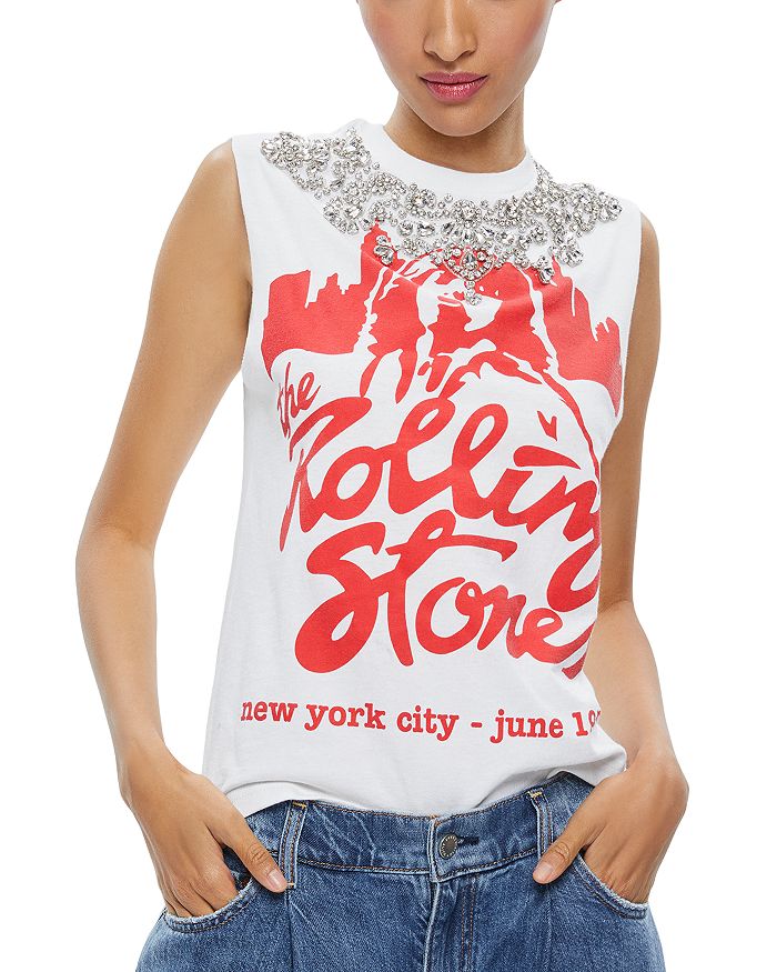 Alice and Olivia Micah Embellished Muscle Tee | Bloomingdale's
