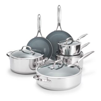 GreenPan Valencia Pro Stainless Steel 10 Piece Cookware Set ...