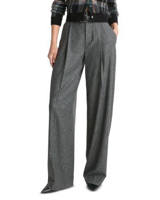 Vince High Waisted Micro Check Pants | Bloomingdale's