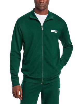 Boss Ease Cotton Logo Print Full Zip Jacket Regular Fit