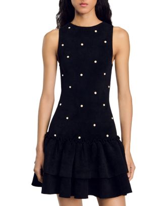 Sandro Emma Embellished Velvet Knit Dress | Bloomingdale's Women