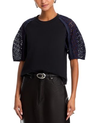 3.1 Phillip Lim Lace Trim Tee | Bloomingdale's