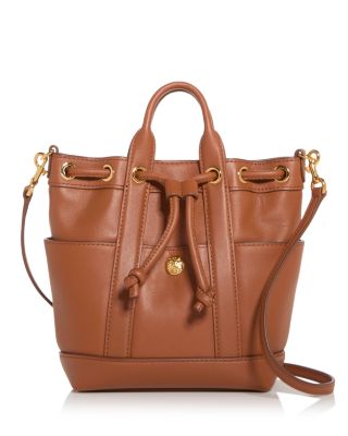 Click here for Veronica Beard Mini Goody Leather Bucket Bag prices