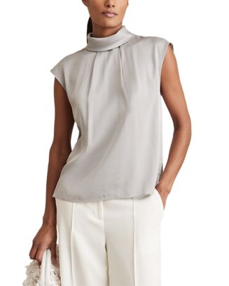 REISS Dania High Neck Shell Top | Bloomingdale's