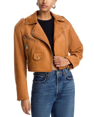 AQUA Wide Shoulder Crop Jacket - Exclusive | Bloomingdale's