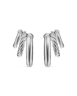 Click here for Dy Mercer Three Row Hoop Earrings in Sterling Silv... prices