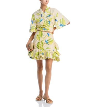Coniglio Palm Beach Miraflores Wrap Top & Mini Ruffle Power Pareo Skirt ...
