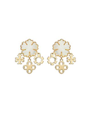 Click here for Tory Burch Mother Of Pearl Clover Cluster Drop Ear... prices
