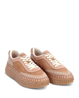 Click here for Chloe Womens Nama Suede Platform Low Top Sneakers prices