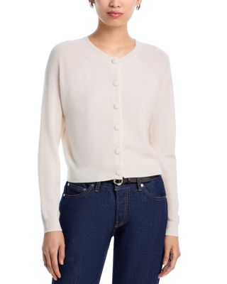 Click here for Aqua 100 Cashmere Crewneck Cardigan - Exclusive prices