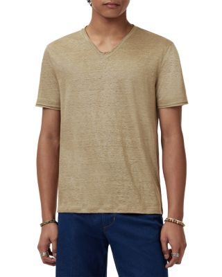 Click here for John Varvatos Wooster Slim Fit V Neck Linen Tee prices