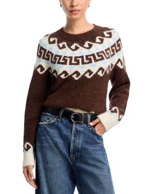 Click here for Aqua Crewneck Fair Isle Sweater - Exclusive prices