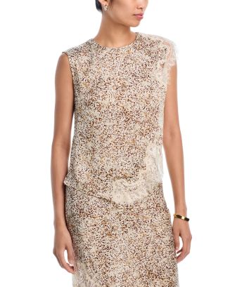 AQUA Lace Inset Top - Exclusive | Bloomingdale's