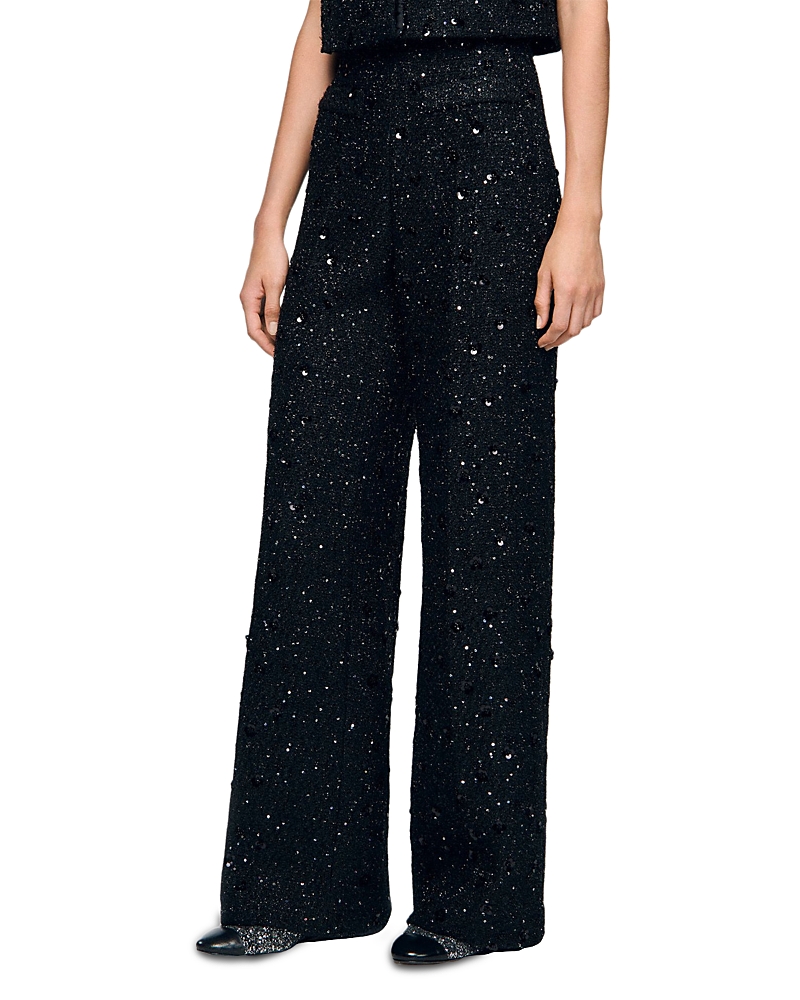 Click here for Sandro Bennett Rhinestone Tweed Pants prices