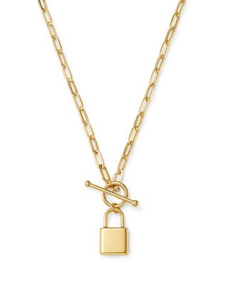 Bloomingdales Fine Collection Padlock Pendant Necklace in 14k Yellow Gold  18