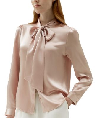 Click here for Lilysilk Womens Bow-tie Neck Silk Blouse prices