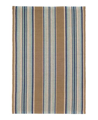 Dash and Albert Rugs by Annie Selke Blue Heron Stripe Indoor/Outdoor DA142 10x14 Area Rug - Blue