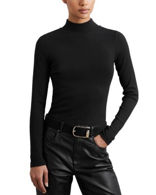 Click here for Reiss Polly Ribbed Funnel Neck Top prices