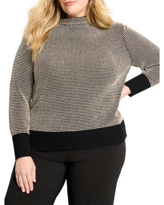 Click here for Nic+Zoe Plus Pixel Knit Funnel Neck Sweater prices