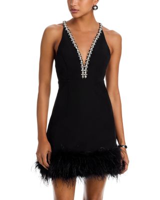 Click here for Aqua Feather Embellished Tank Dress prices