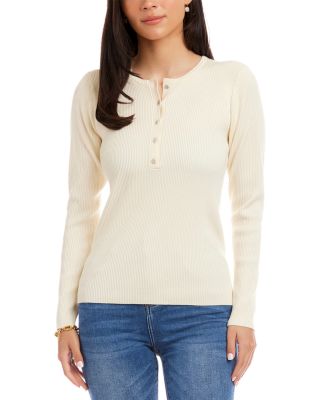 Click here for Karen Kane Henley Ribbed Knit Sweater prices