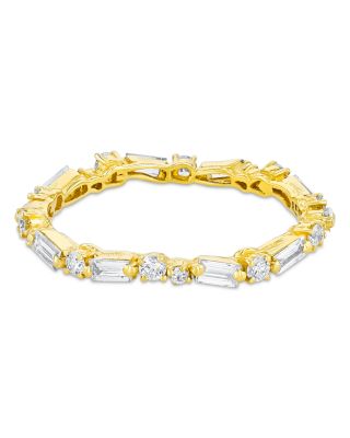 Suzanne Kalan 18K Yellow Gold Classic Diamond Baguette & Round Eternity Band