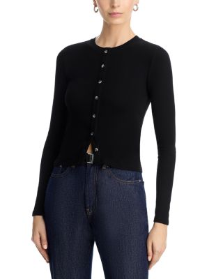 Click here for perfectwhitetee Maureen Luxe Rib Fitted Cardigan prices