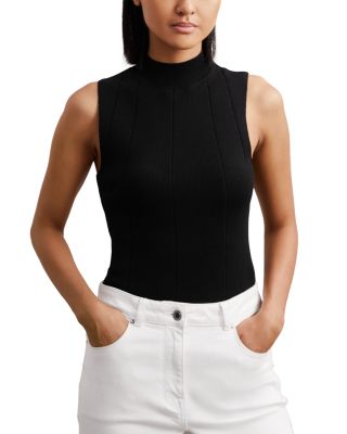 Reiss Mock Neck Sleeveless Top