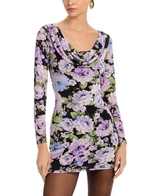 Click here for Aqua Bloom Cowl Neck Mini Dress - Exclusive prices