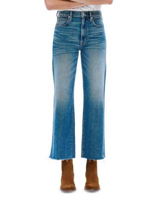 Slvrlake Grace High Rise Cropped Wide Jeans in Bluebird