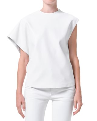 Click here for Agolde Corrine Faux Leather Tee prices