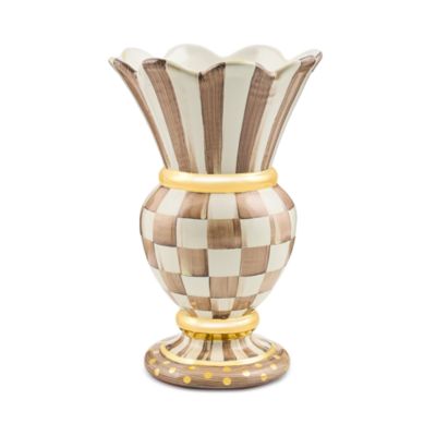 Click here for MacKenzie-Childs Mocha Check Ceramic Great Vase prices