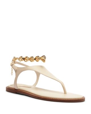 Schutz Womens Lys Leather Thong Sandals