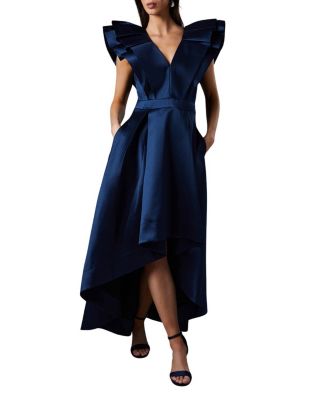 Click here for Coast Frill Sleeve V-Neck Midi Dress prices