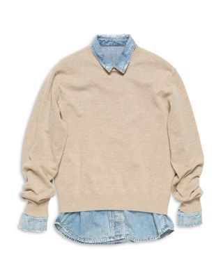 Click here for Acne Studios Layered Denim Shirt Sweater prices