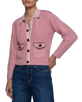 L'AGENCE Poetry Stitch Detail Cropped Cardigan | Bloomingdale's Women