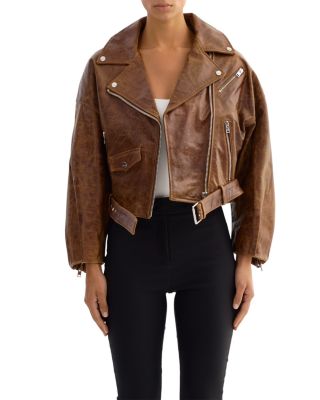 Click here for Lamarque Leather Cropped Biker Jacket prices