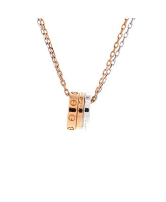 Click here for Pre-Owned Cartier Love 3 Ring Pendant Necklace 18K... prices