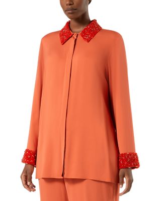Click here for Marina Rinaldi Mrezagara Embellished Blouse prices