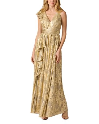 Click here for Adrianna Papell Metallic Ruffled Dress prices