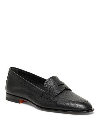 Click here for Santoni Womens Tumbled Leather Penny Loafer prices