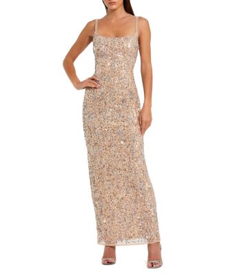 Click here for Mac Duggal Scoop Neck Sequined Gown prices