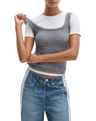 Click here for rag & bone The Essential Rib Wide String Tank Top prices